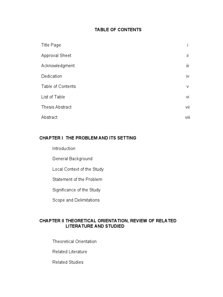 TABLE OF CONTENTS For QUALITATIVE STUDY Phenomenological Approach | PDF