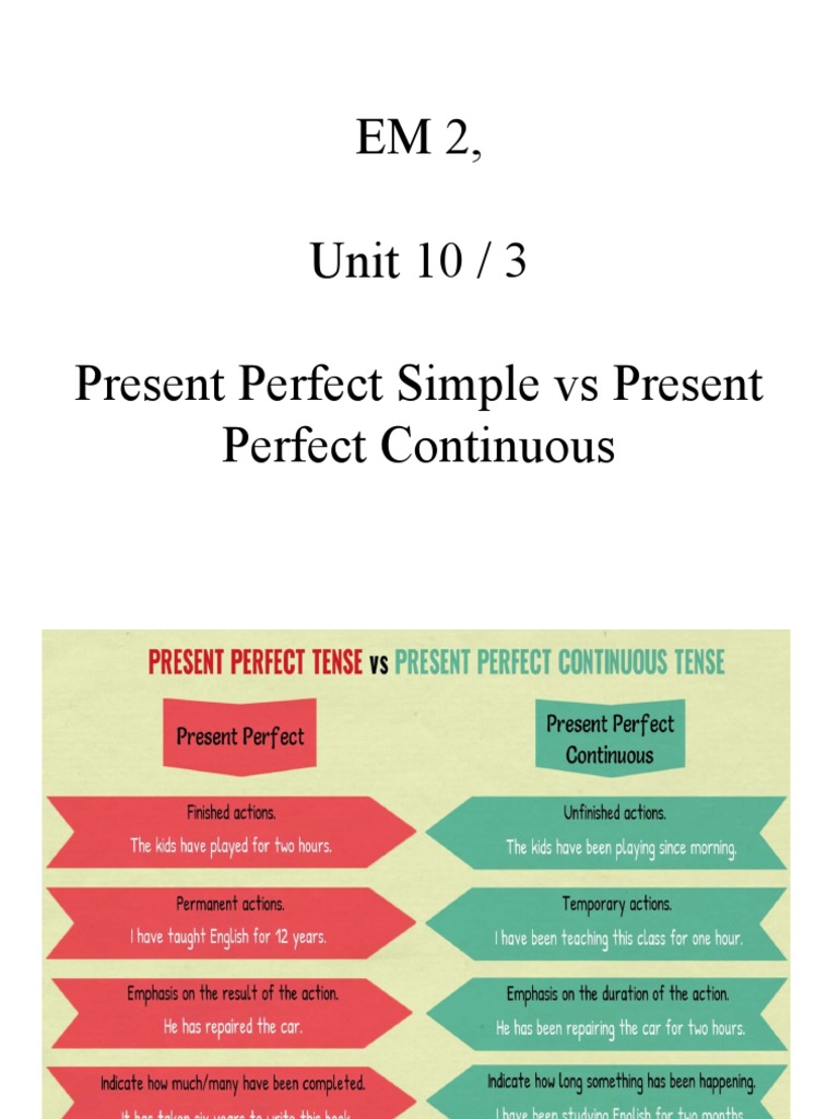 FCE, Unit 1.3, Pres. Perf. Vs Pres. Cont. | PDF