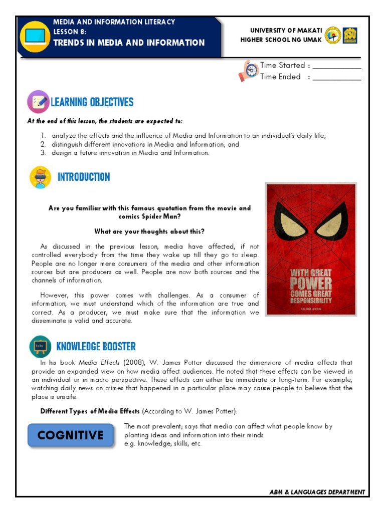 MIL Lesson 8 - Trends in MIL.pdf | PDF | Media (Communication) | Innovation