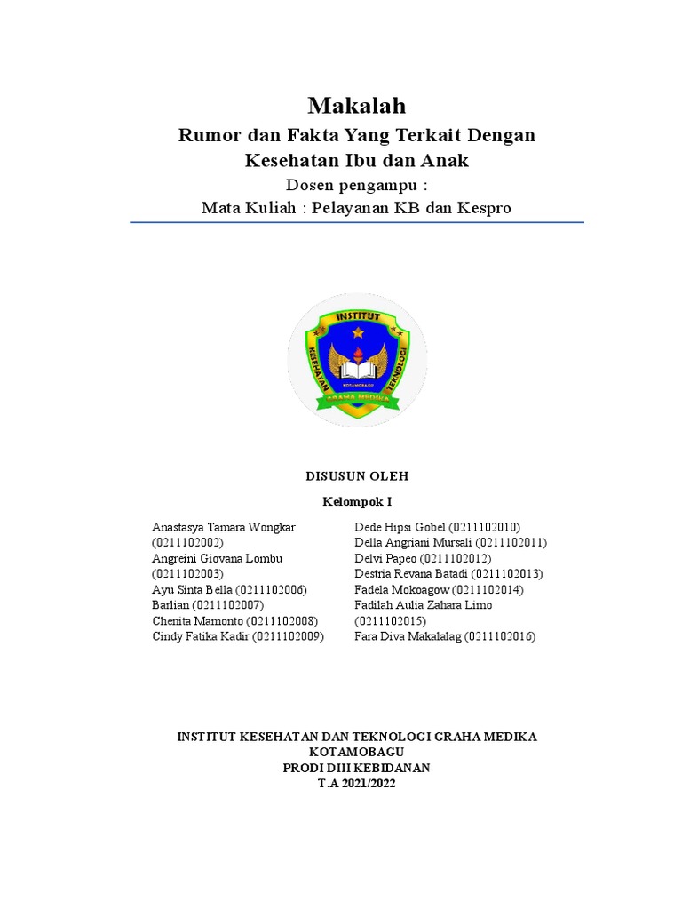 Makala Rumor&fakta MK Kespro&kb Kel 1 | PDF