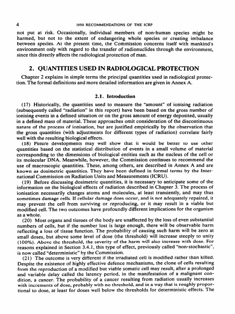 ICRP 60 - Quantities Used in Radiological Protection - Parte PDF | PDF | Dosimetry | Absorbed Dose