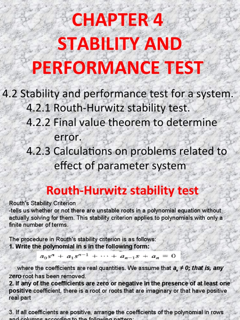 CHAPTER 4 STABILITY AND PERFORMANCE Part2 | Download Free PDF | Stability Theory | Mathematical ...
