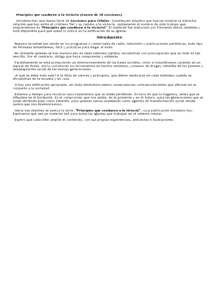 Principios Que Conducen A La Victoria | PDF