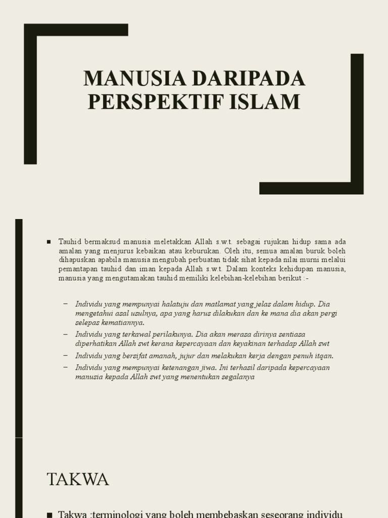 Pandangan Islam Dan Teori Barat Terhadap Manusia | PDF