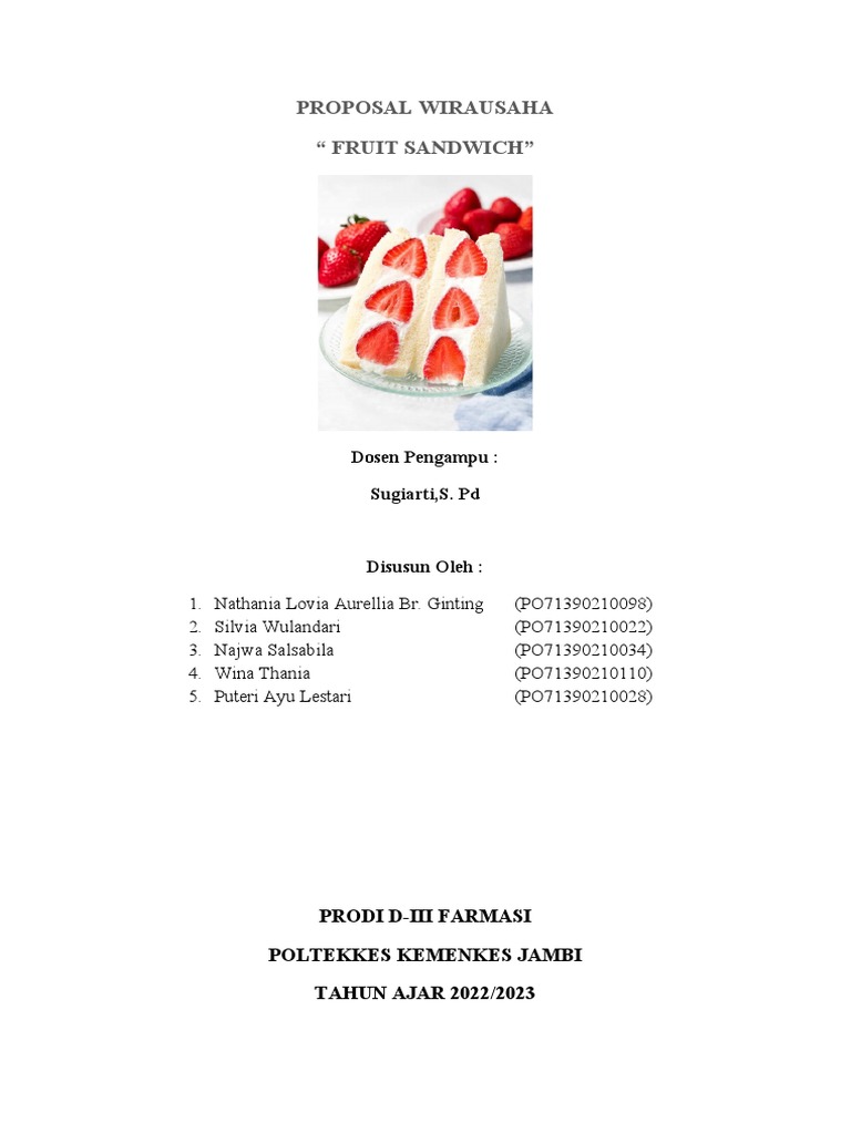 PROPOSAL WIRAUSAHA NTH | PDF