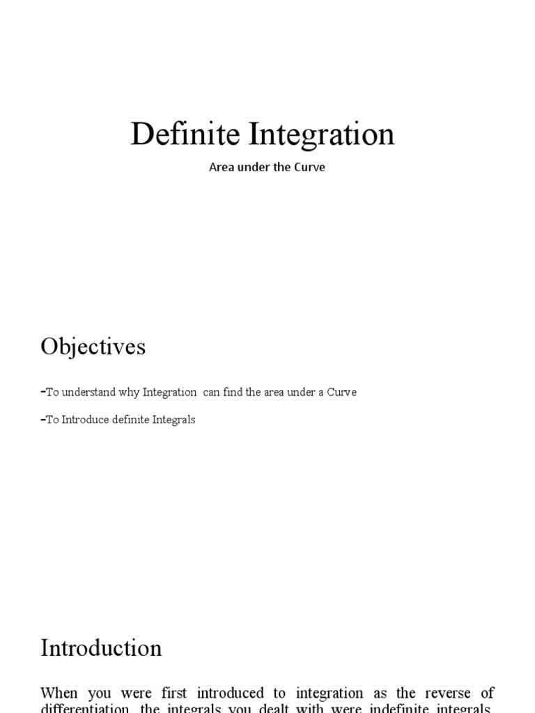 Understanding Definite Integration | PDF | Integral | Area