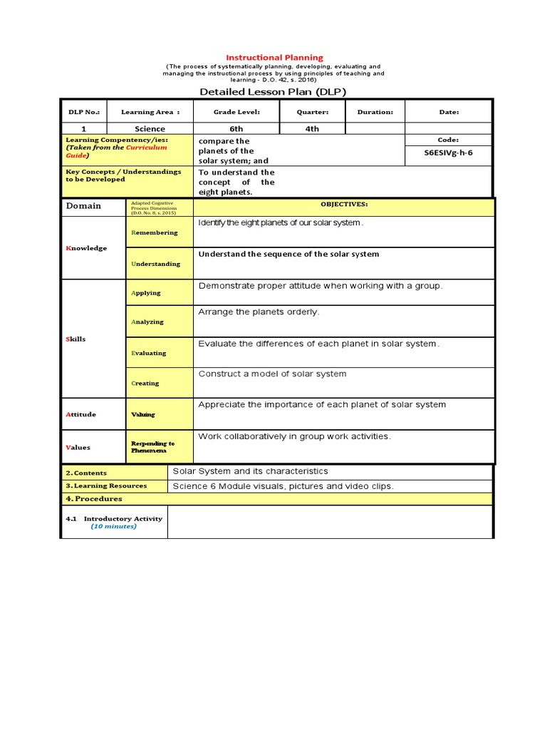 DLP Template 1 | PDF