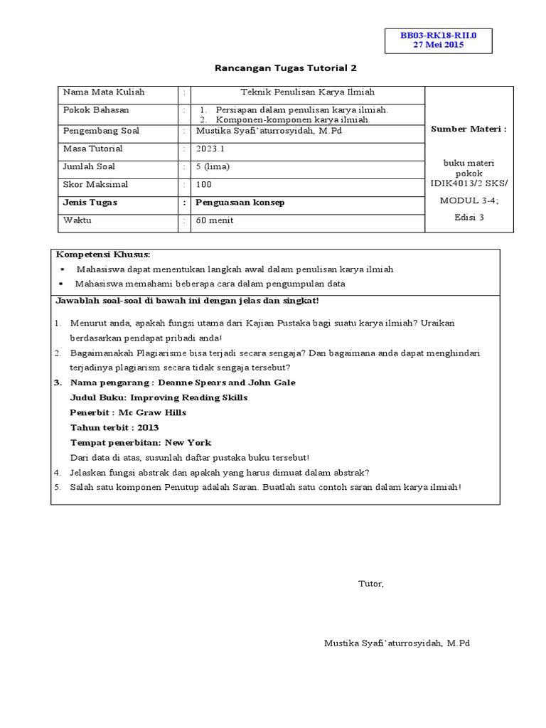 Tugas Tutorial 2 | PDF