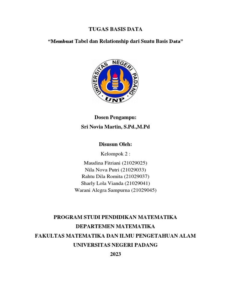 Tugas Basis Data - Kelompok 2 PDF | PDF