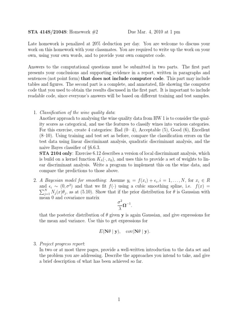 Wine Quality Classification Homework | PDF