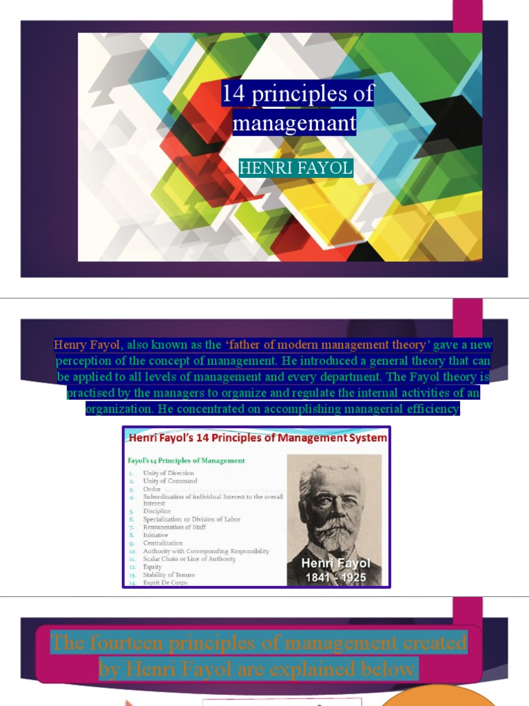 14 Principles of Managemant | PDF