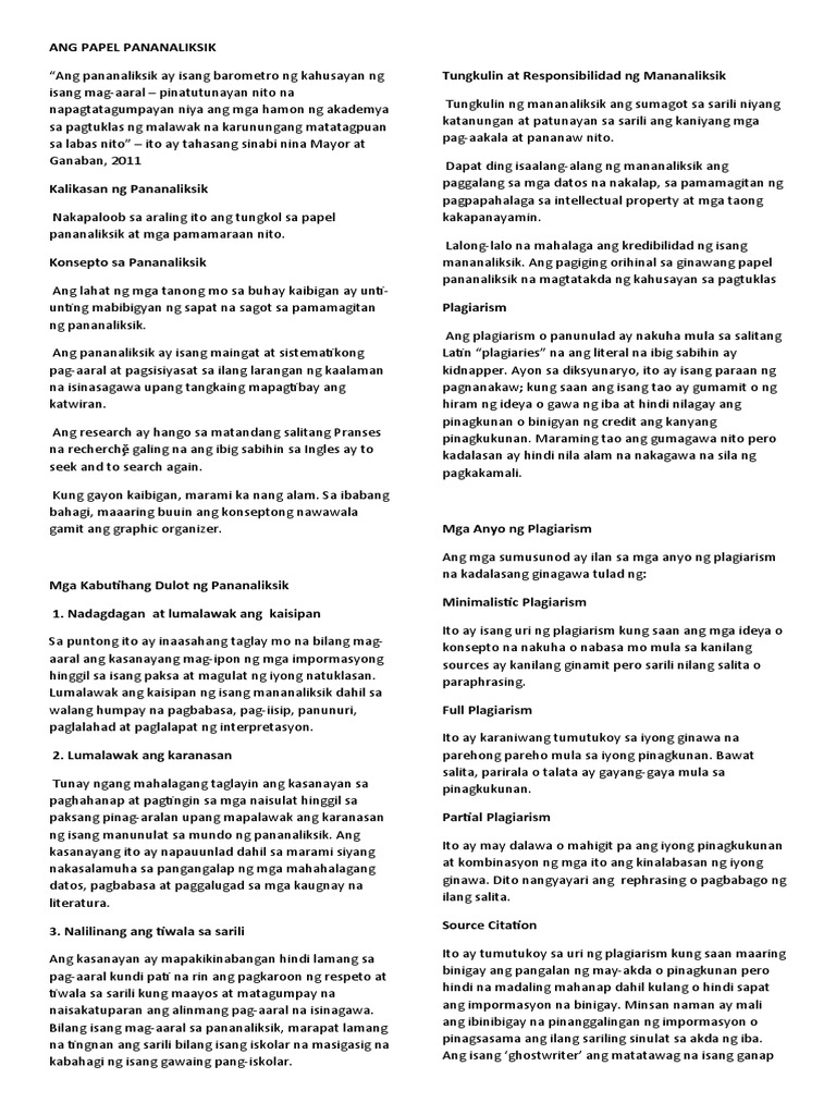 Filipino Reviewer | PDF