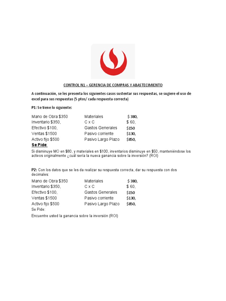 Control N1 Gerencia de Compras y Abastecimiento | PDF