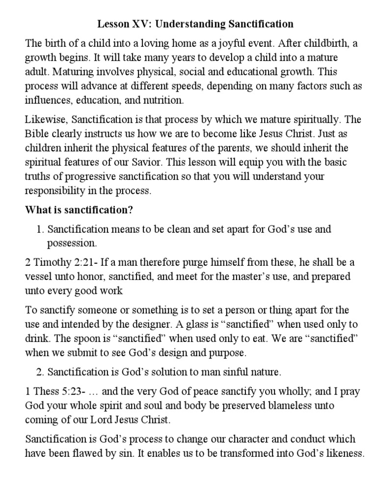 Understanding Spiritual Sanctification | PDF | Sanctification | Salvation