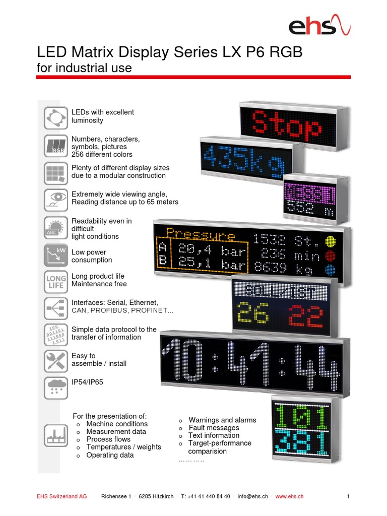 LED Matrix Display Series LX P6 RGB for Industrial Use | PDF ...