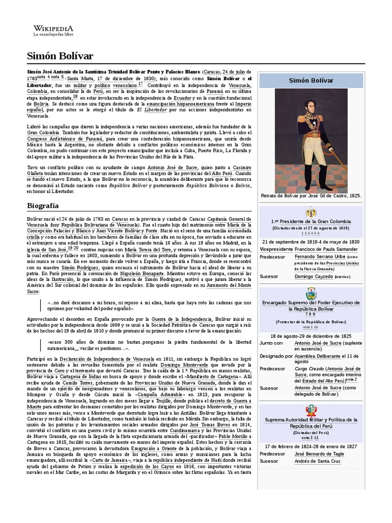 Simón Bolívar | PDF