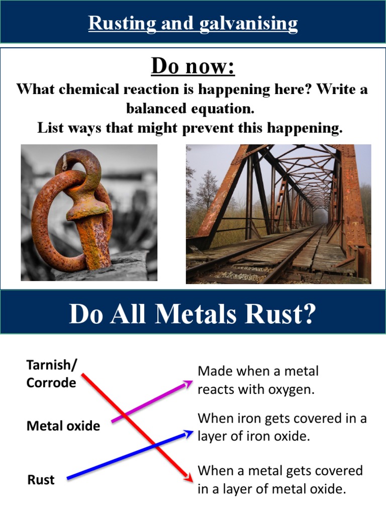 iGCSE Chemistry Lesson 6 Rusting and Galvanising | PDF iGCSE Chemistry Lesson 6 Rusting and Galvanising | PDF