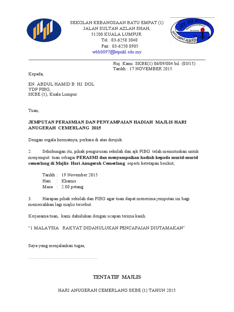 Surat Perasmi | PDF