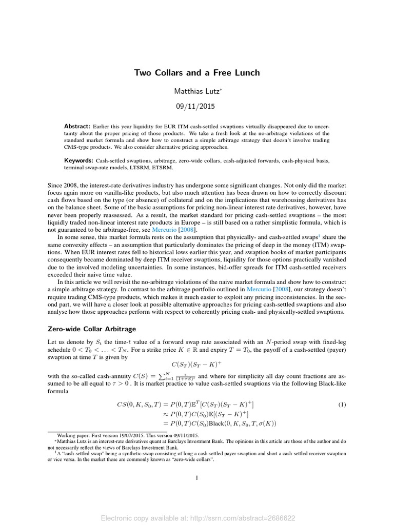 Two Collars and A Free Lunch | PDF