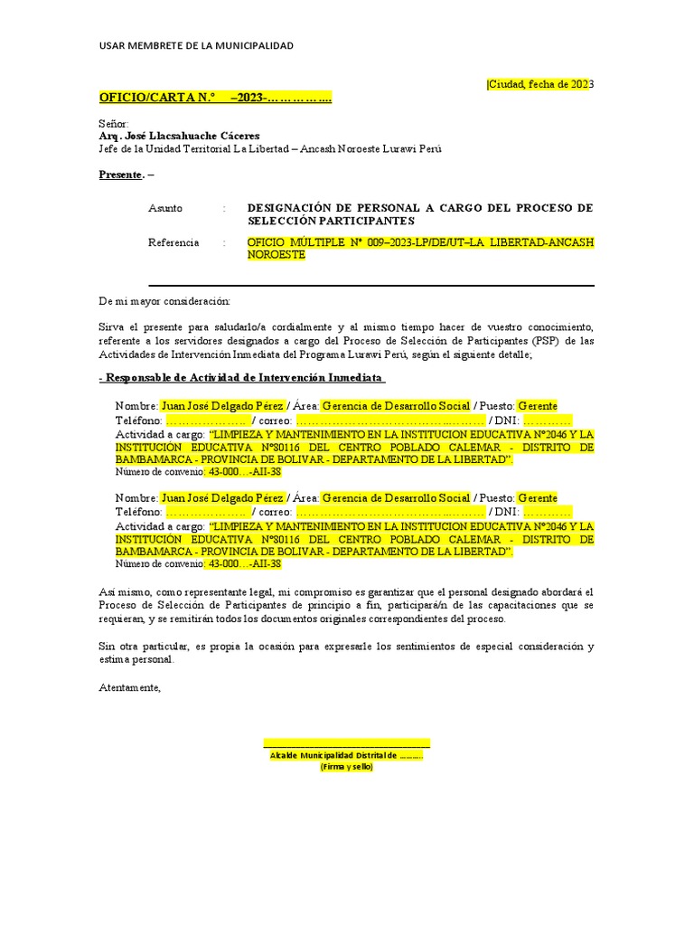 Modelo de Designación | PDF