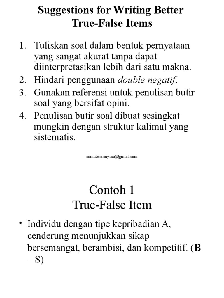 03.1. True-False | PDF | Karier & Perkembangan | Pengembangan Diri