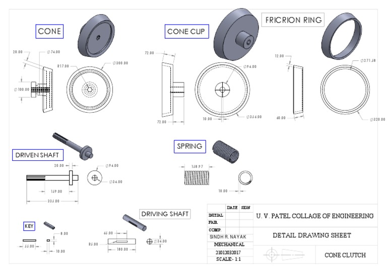 Cone Clutch Detail Drawing | PDF