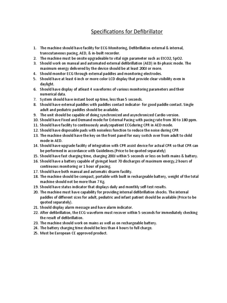 (Tec-5631) Defibrillator - With Pacing - Specs.. | Download Free PDF ...