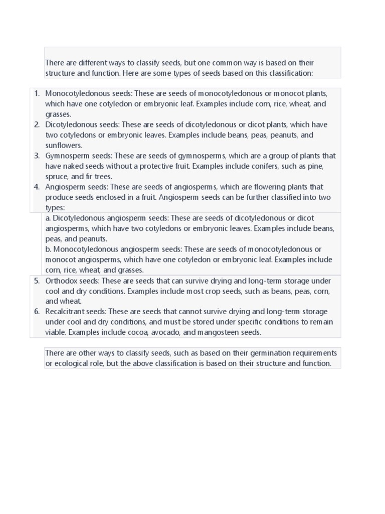 All Types of Seeds | PDF