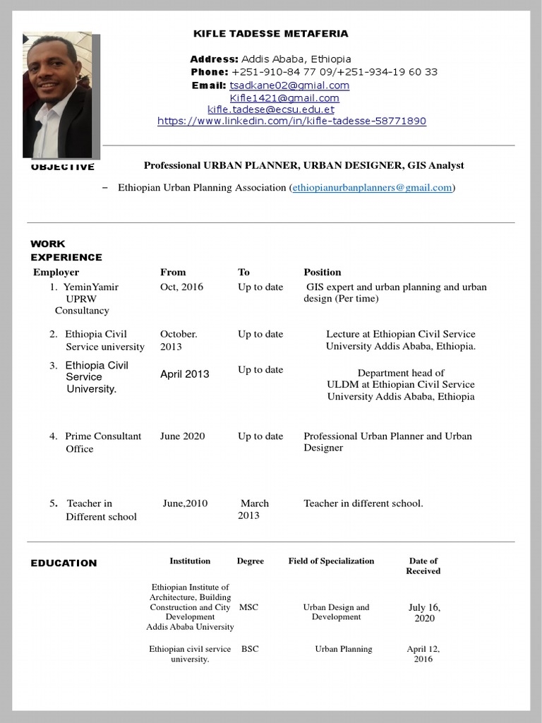 Kifle Tadesse CV | PDF | Microsoft Office | Ethiopia