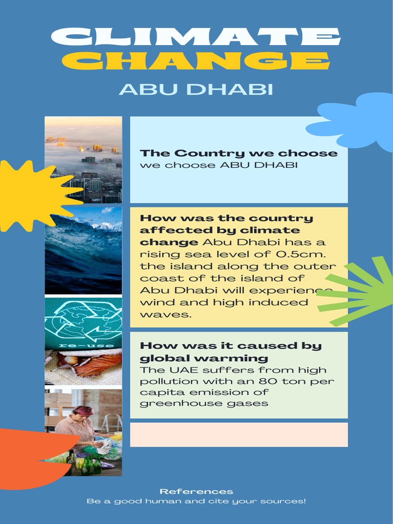 Blue Yellow Bold and Blocky Climate Change Informational Infographic | PDF