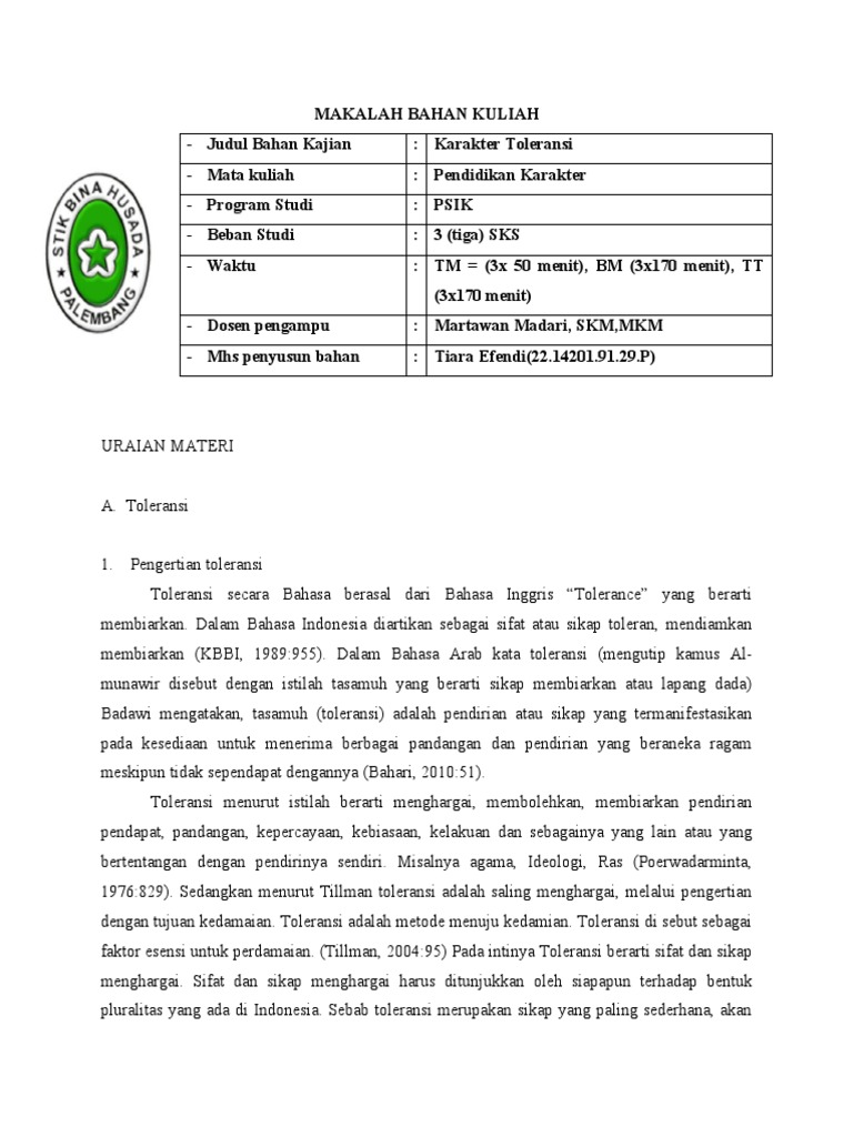 PK Toleransi - Tiara Efendi B2 | PDF | Politik