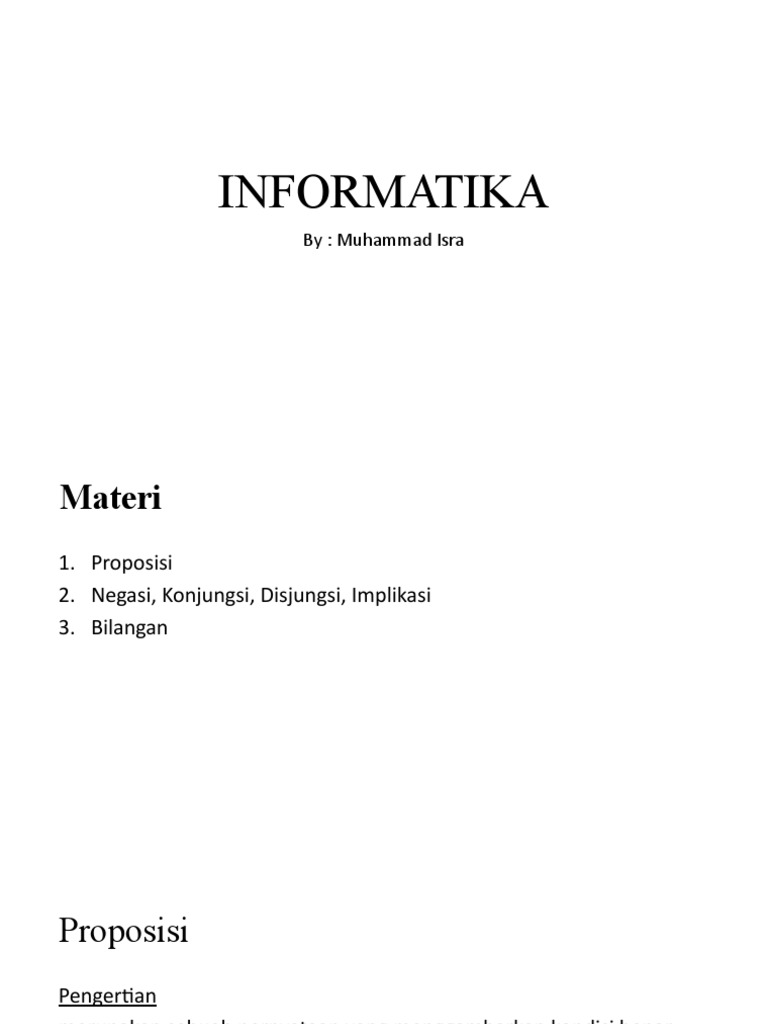 Informatika Pertemuan 03a | PDF