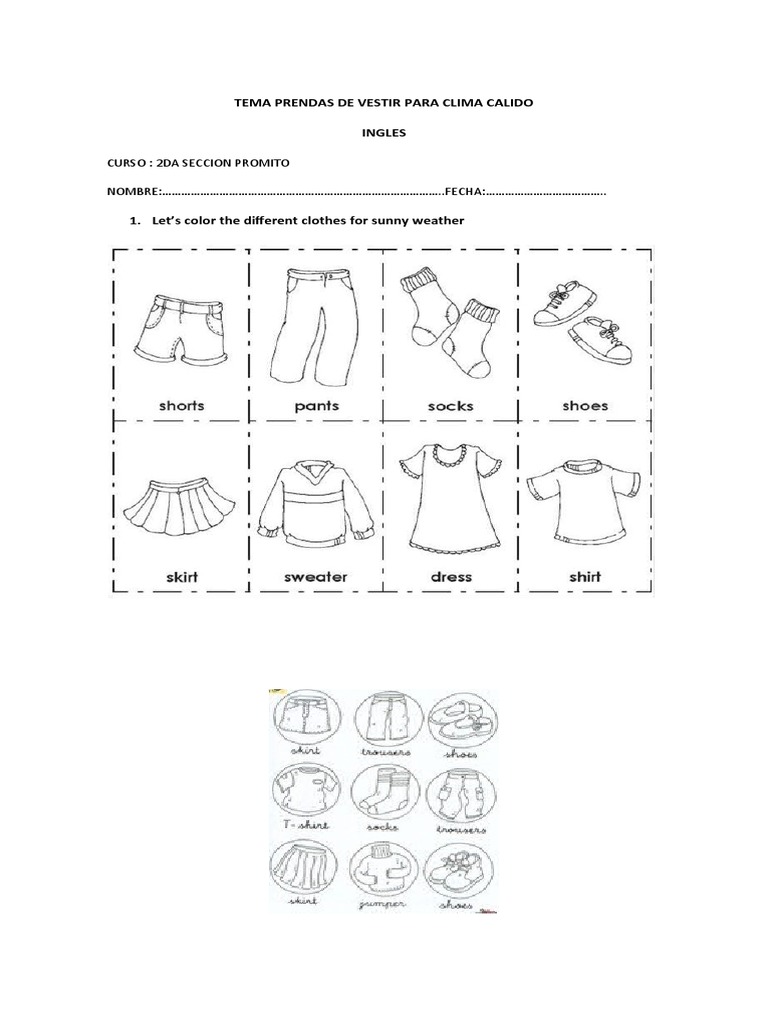 Prendas de vestir para clima cálido | PDF