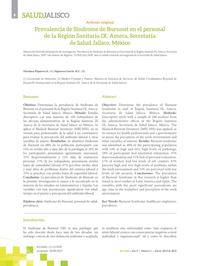 Articulo de Burnout PDF | PDF