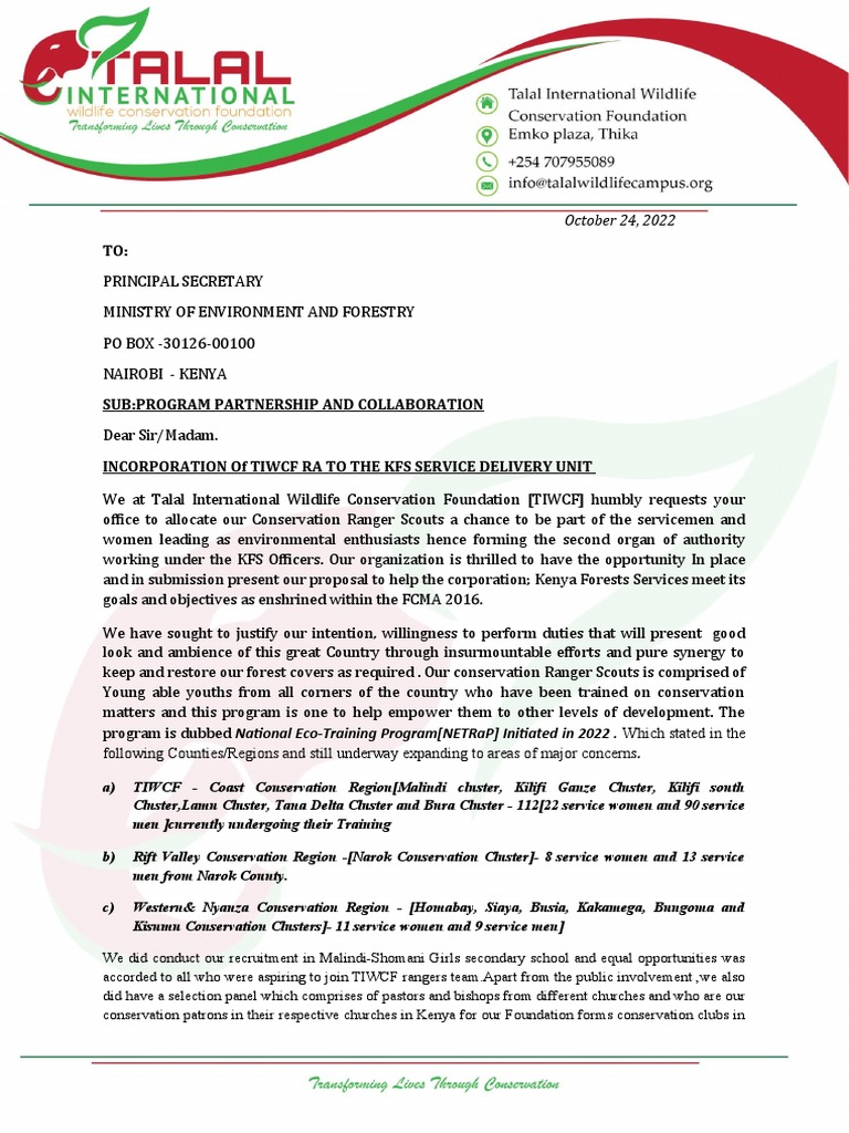 Letter To Ministry - Proposal Summary Letter | PDF
