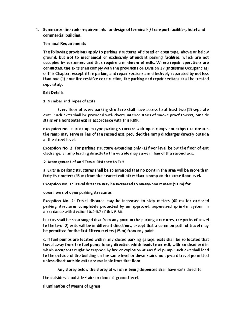 Summarize Fire Code Requirements For Design of Terminals | PDF