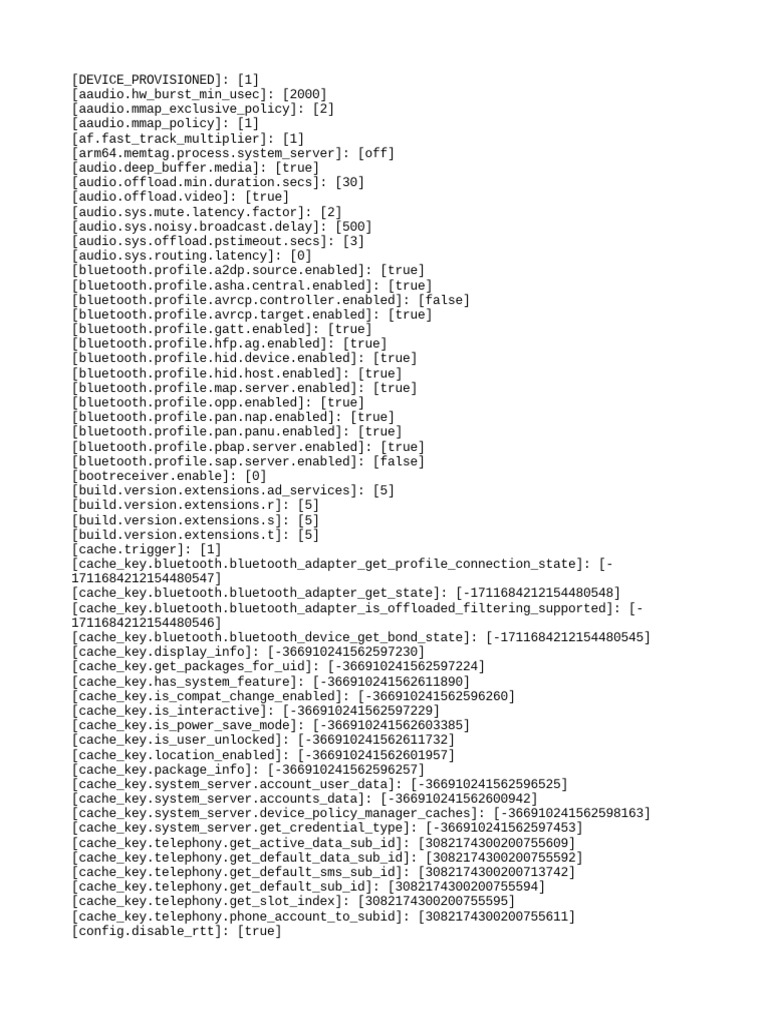 Android System Configuration Settings | PDF | Computer Engineering | Information And ...