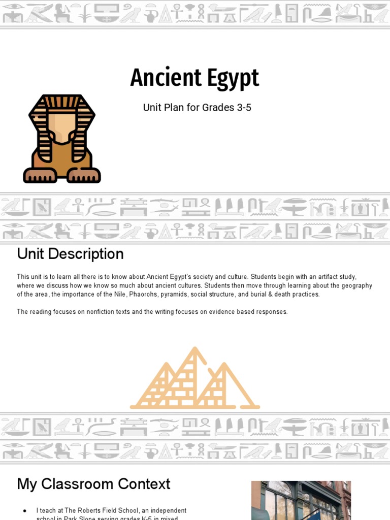 Thematic Unit - Ancient Egypt | PDF