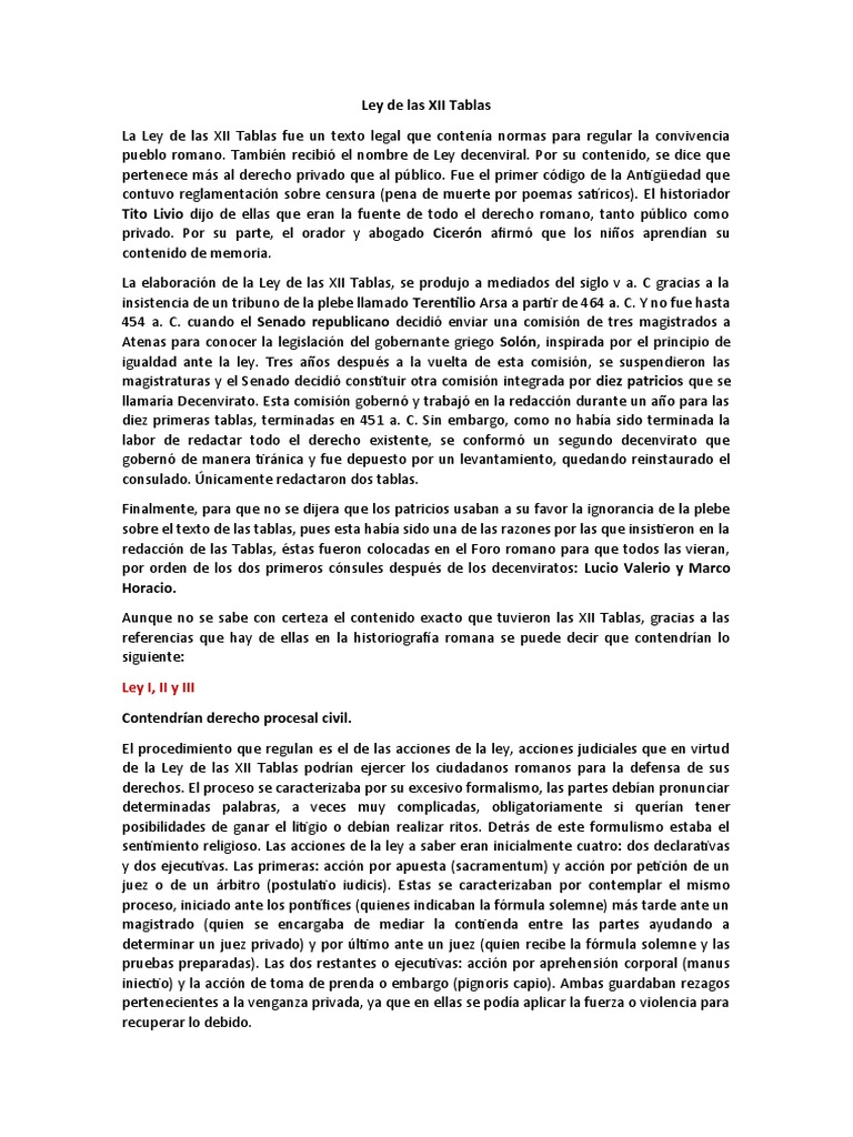 Ley de Las XII Tablas | PDF | Antiguedad clasica | Mundo grecorromano