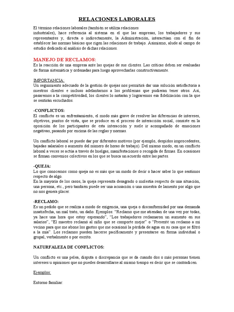 Relaciones Laborales | PDF