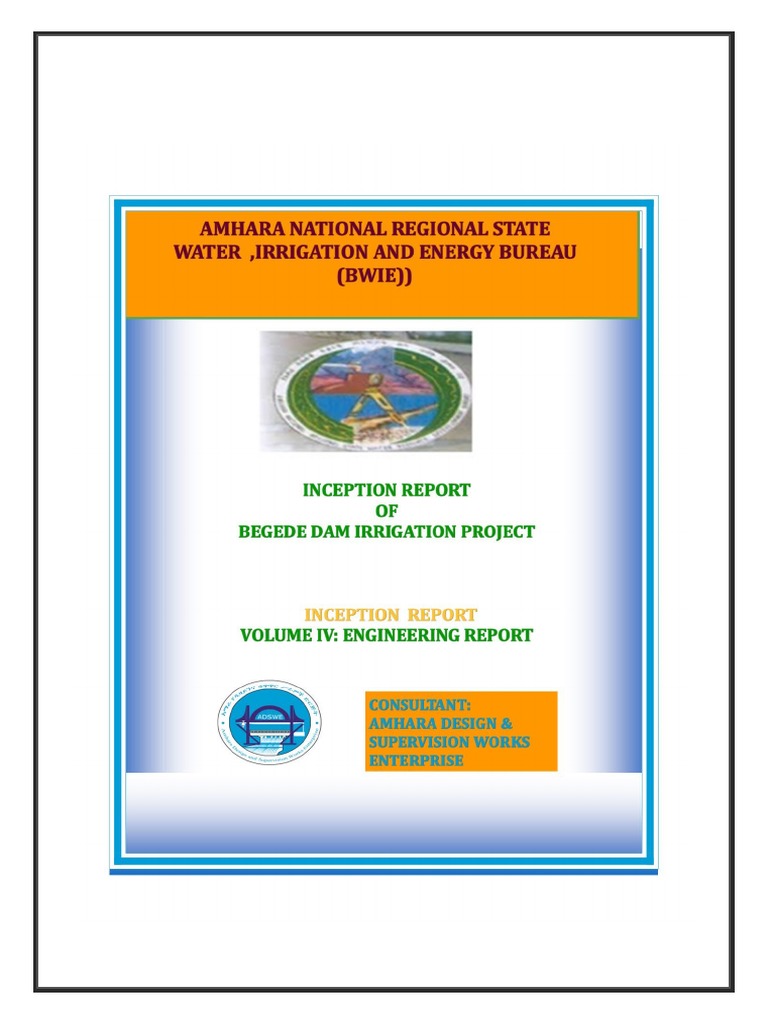 Begede Dam Engineering Inception Report | PDF