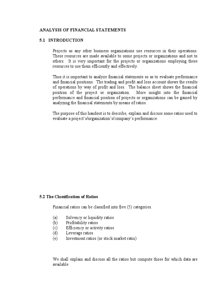 Analysis of Financial Statements | PDF