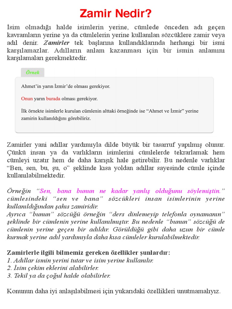 Zamirler PDF | PDF