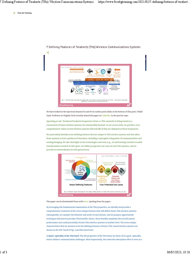 7 Defining Features of Terahertz (THZ) Wireless Communications Systems ...
