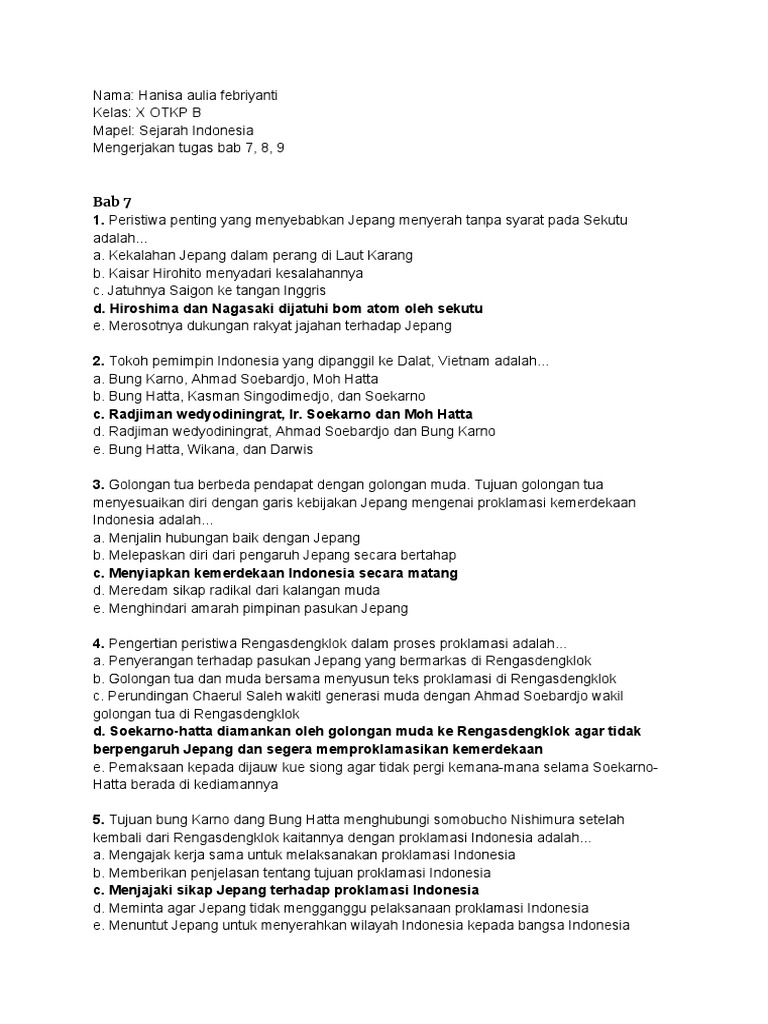 Sejarah Indonesia - Hanisa Aulia Febriyanti-1 | PDF