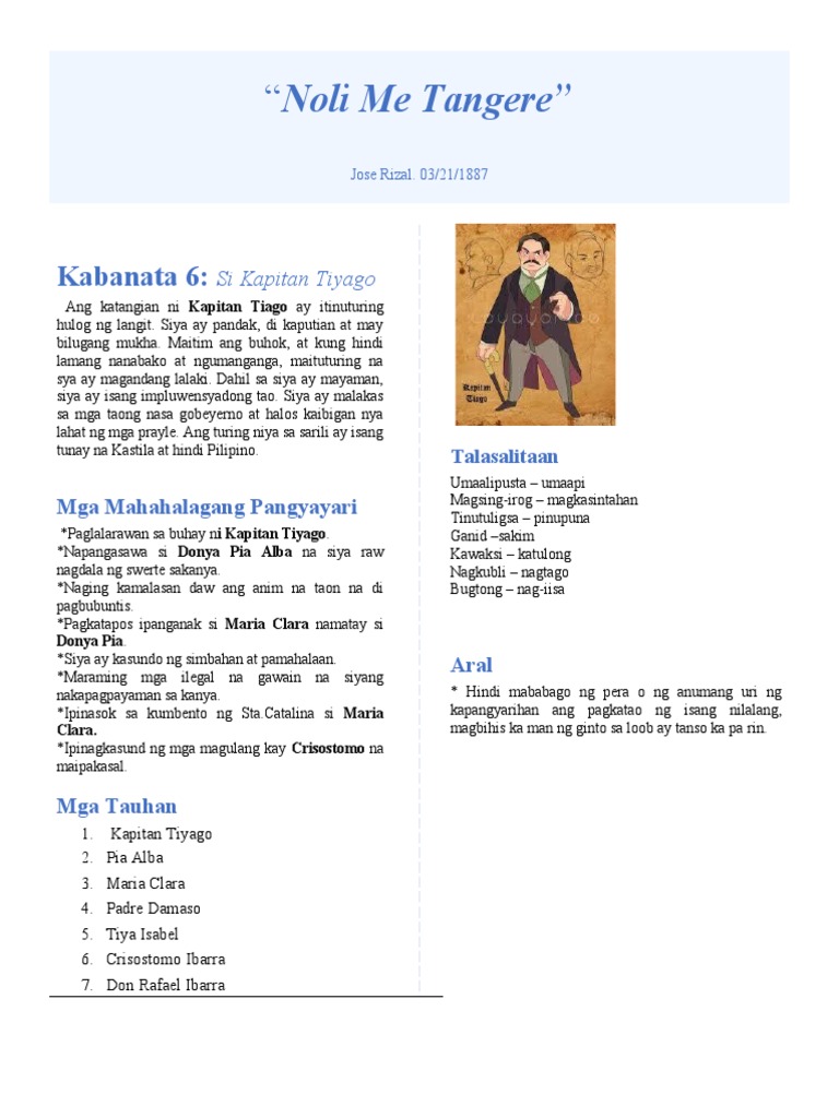 Kabanata 6 Noli Me Tangere | PDF