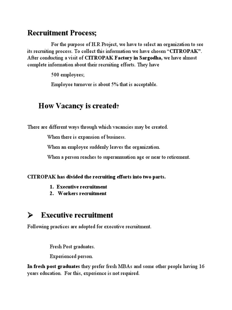 Citropak Recruitment | PDF | Business