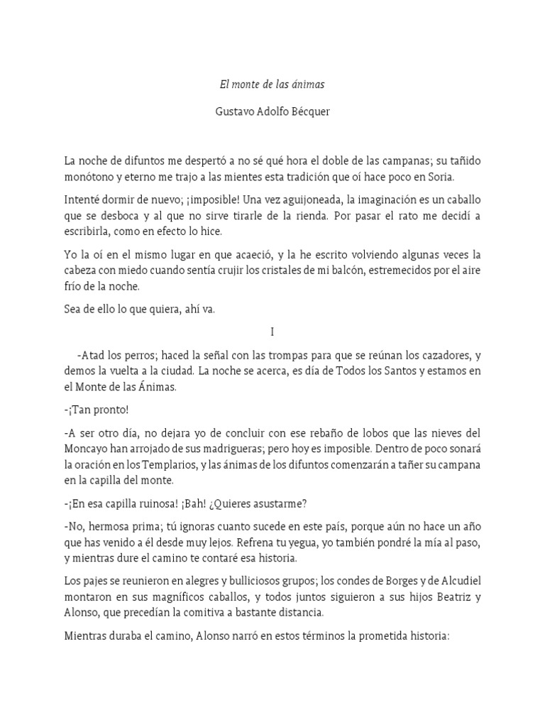 Bécquer El Monte de Las Ánimas PDF | PDF