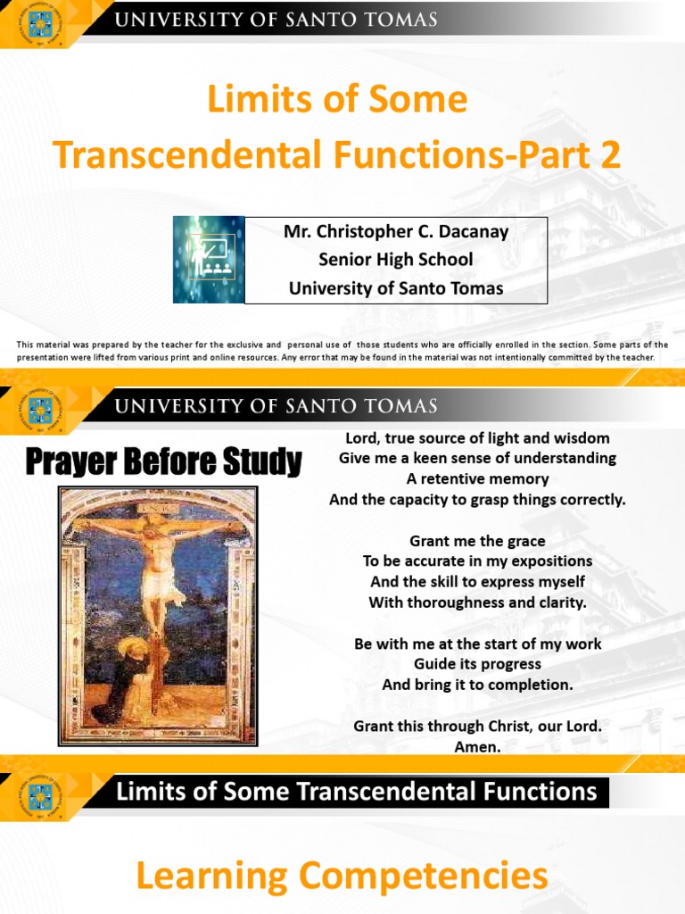 Limits of Trig Functions and Special Limits | PDF | Function (Mathematics) | Trigonometric Functions