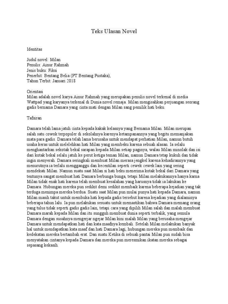 Teks Ulasan Novel | PDF